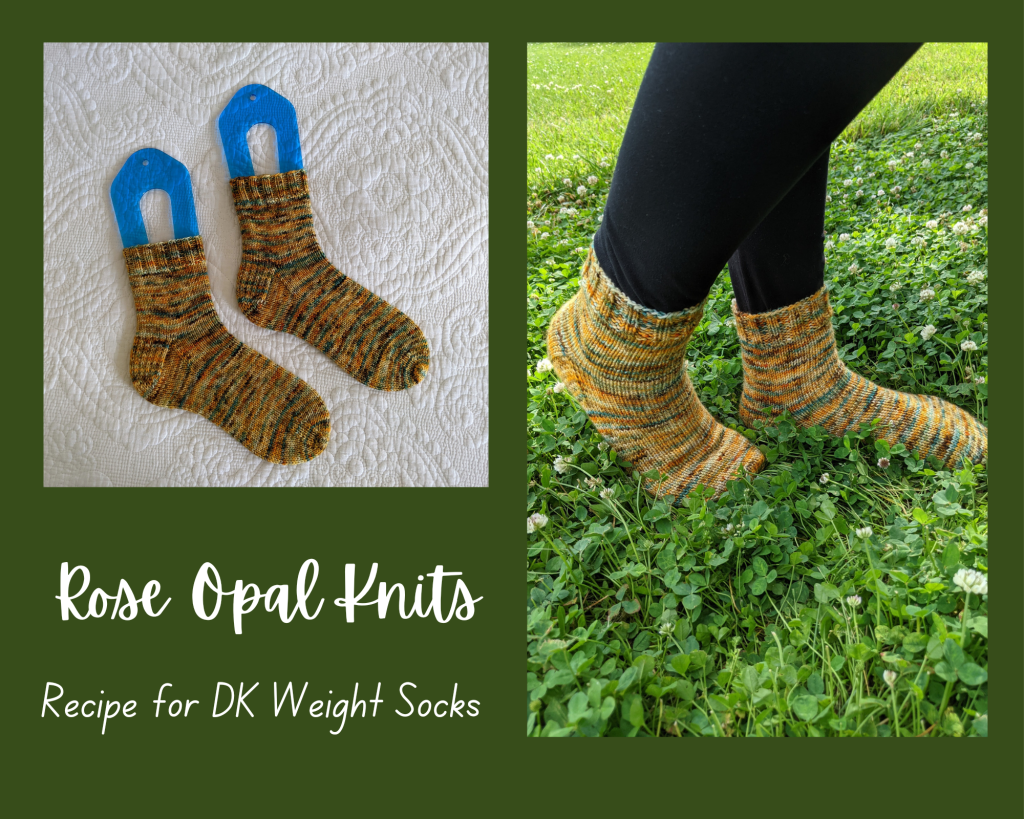 Rose Opal Knits Recipe for DK Weight Socks for Magic Loop – Rose Opal Knits
