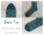 DK Weight Sock Toe Series: The Barn Toe – Rose Opal Knits